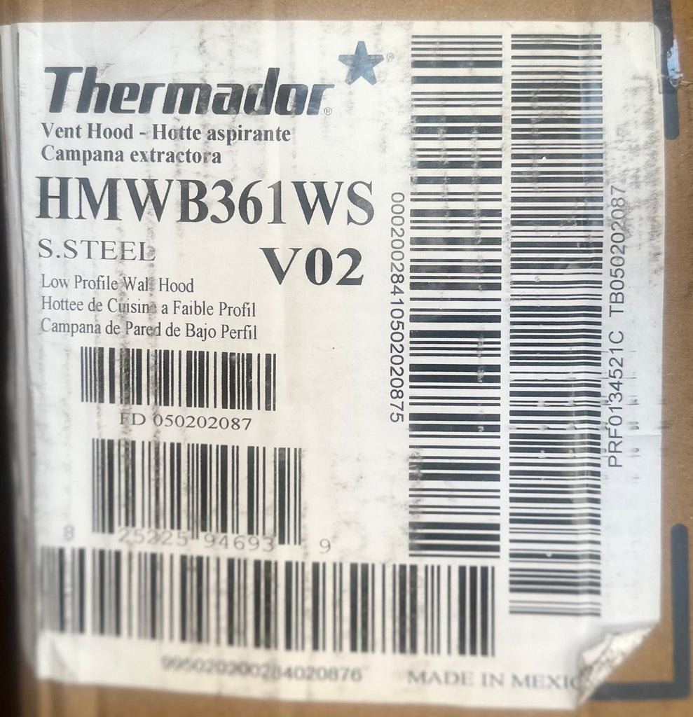 Thermador HMWB361WS 36 Inch Wall Mount Smart Range Hood with 4-Speed/1 ...